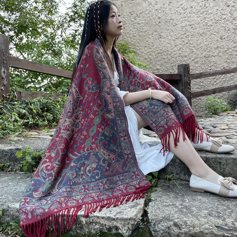 Qinghai Lake desert tourism shawl women's scarf dual-use sunscreen warm ...